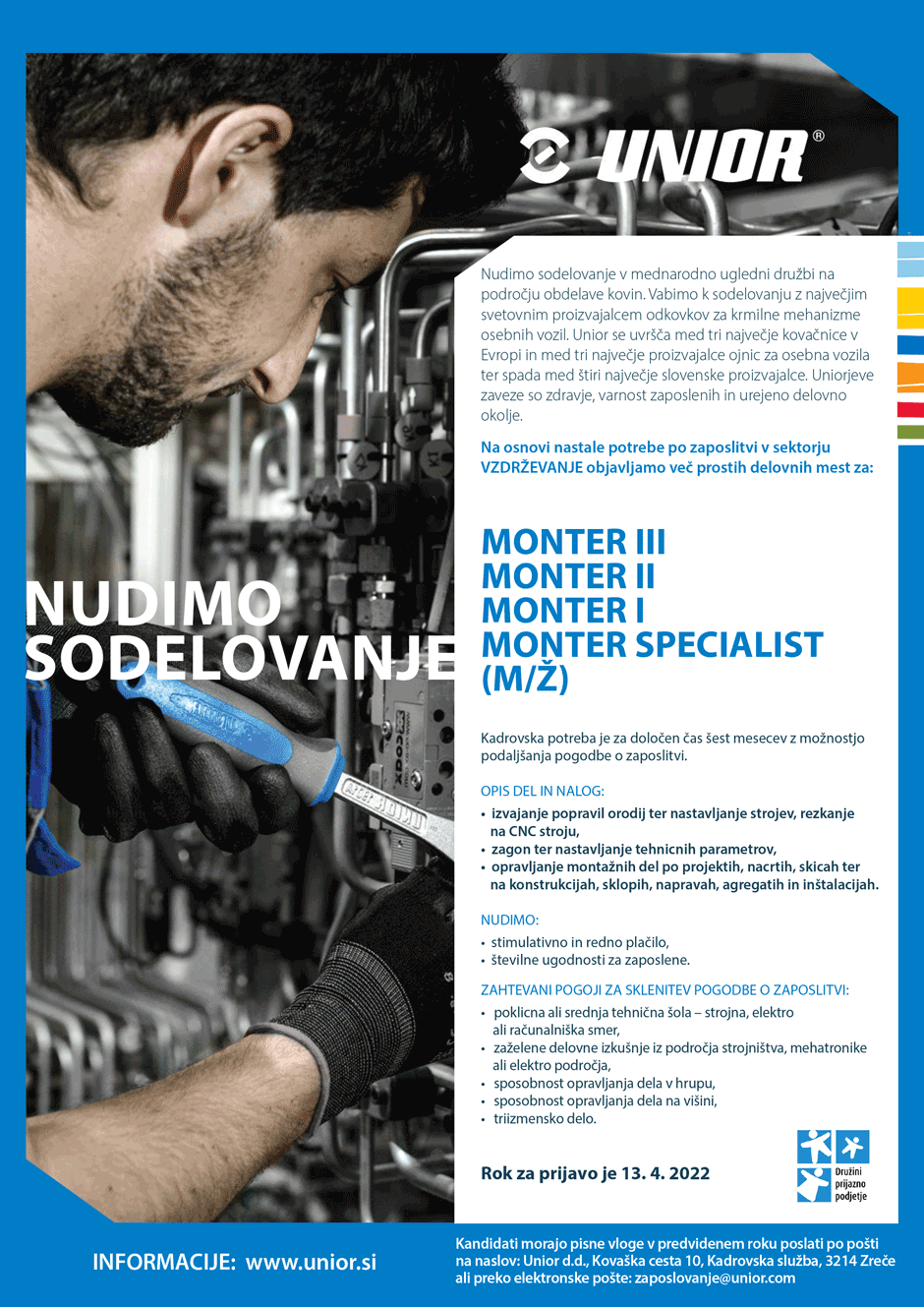 Monter III, Monter II, Monter I, Monter specialist - Zreče - Predogled ...